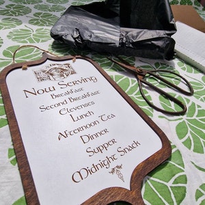 Second Breakfast Sign, Wood Engraved LOTR Kitchen Wall Decor. Okie ...