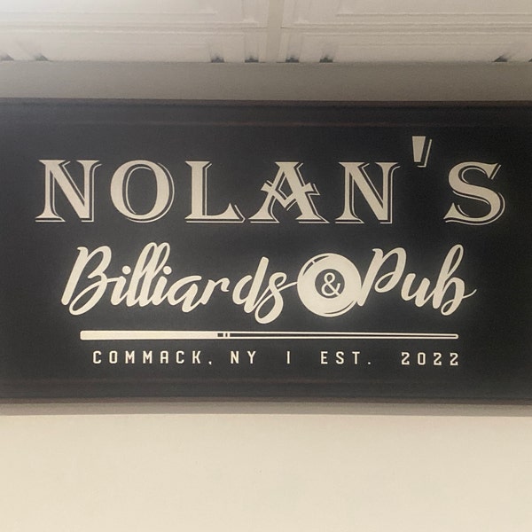 Billiards Sign | Billiards Gifts Pool Table Sign | Bar Pool Room Decor ...