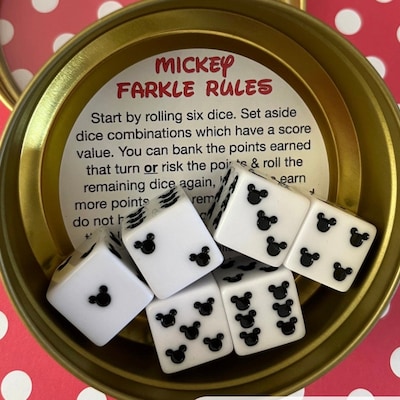 DICE Mickey Mouse Ears Set of 5 or 6 Dice Perfect for Card Games and ...
