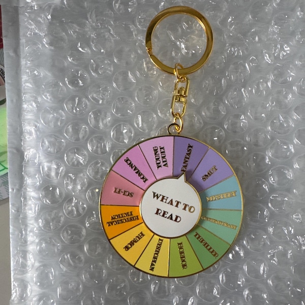What to Read Wheel Keychain | Spinning Keychain | Interactive Keychain ...