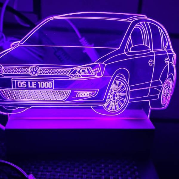 3D Auto LED Lampe Nachtlicht Personalisierbares Geschenk | Tischlampe ...