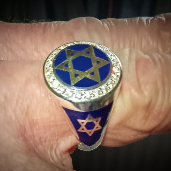 Gold Star of David Ring: Sterling Silver Jewish Chevalier Ring, King ...