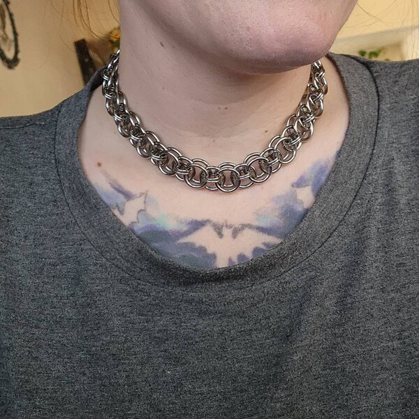 Stainless Steel Dainty O Ring Slip Chain Choker Necklace, Alternative ...