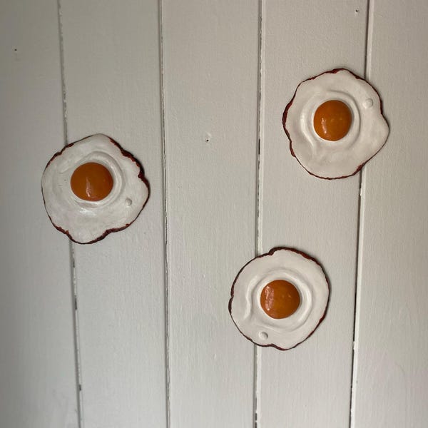 Sculpture, Ceramic Fried Egg, Handmade, Artisan, Pottery, Gift, Food ...