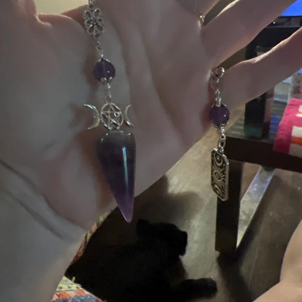 Luna Moth Pendulum Divination Tool, Opalite Crystal Pendulum, Scrying ...