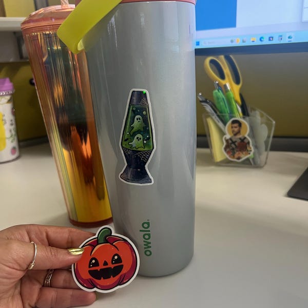 Spooky 70s Lava Lamp Halloween Sticker | Holographic Creepy Artwork ...