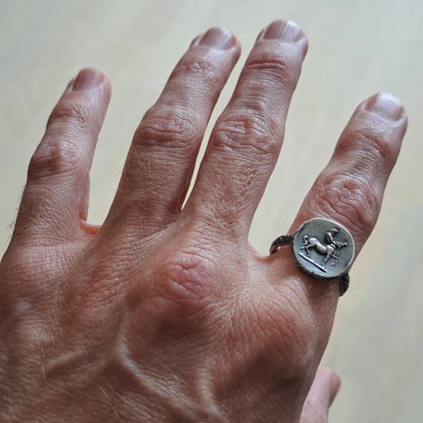 Centaur Chiron Mythology Jewelry Silver Signet Ring - Etsy