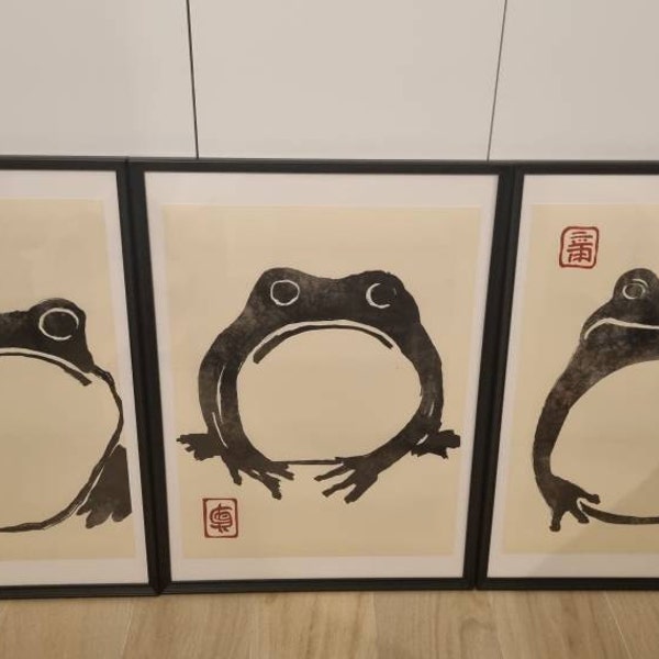 Set of 6 Matsumoto Hoji Frog Print, Matsumoto Hoji Frog Poster ...