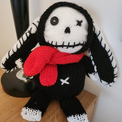 Goth Bunny: Circular KNITTING MACHINE PATTERN for Crocheted Knitted ...