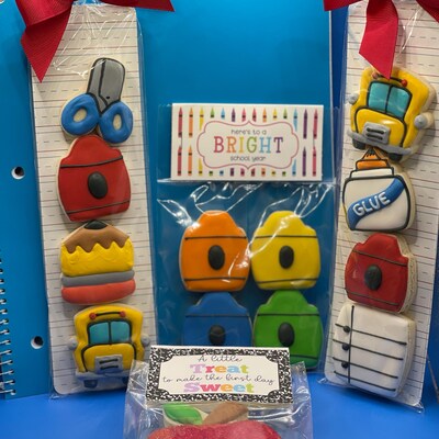 Cookie Tags Back to School Printable Square, Pencil First Day of School ...