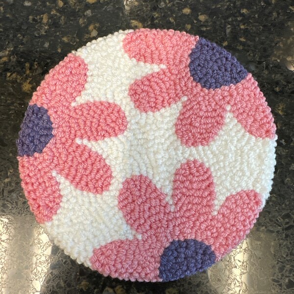 Bow Punch Needle Mug Rug Coaster Coquette Bow Tufted Cup Coasters ...