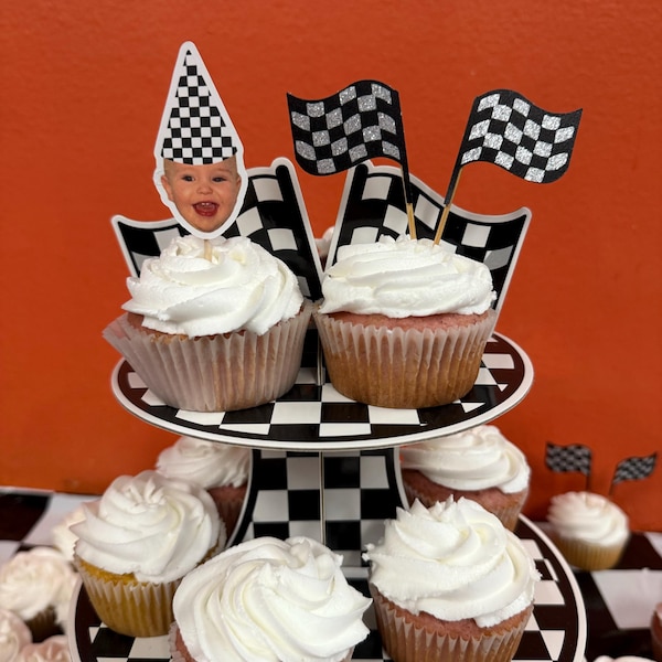 Racing Toppers | Cupcake Toppers | Photo Head | Two Fast | Cupcake ...