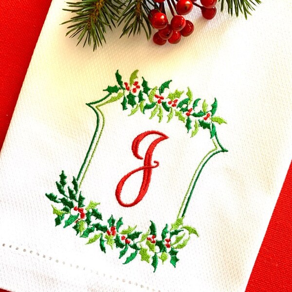 Holly Font Frame Monogram Embroidery Design -font Not Included ...
