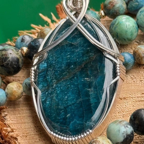 Banded Tiger Amethyst Crystal Necklace, Argentium Sterling Silver Wire ...