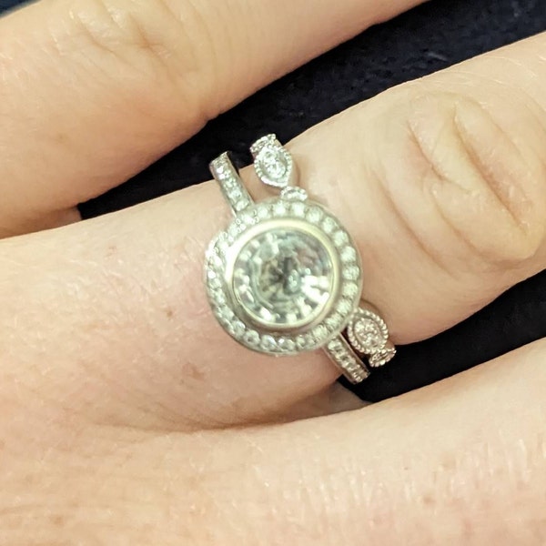 Pave Diamond Curved Wedding Band, Solid Gold Contour Ring, 14k Arch ...