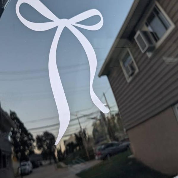 Bow Sticker, Coquette Bow, Bow Decal, Water Bottle Sticker, Bow Window ...