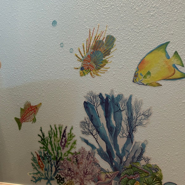 Coral Reef Fish Decals, Bathroom Décor, Bathroom Decals, Fish Wall ...