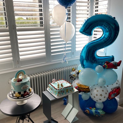 DIY Large 55 Transport Birthday Balloon Sculpture, Vehicle Themed ...