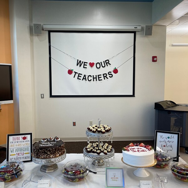 Teacher Appreciation Week Sign, Thank You for Your Dedication, Staff ...