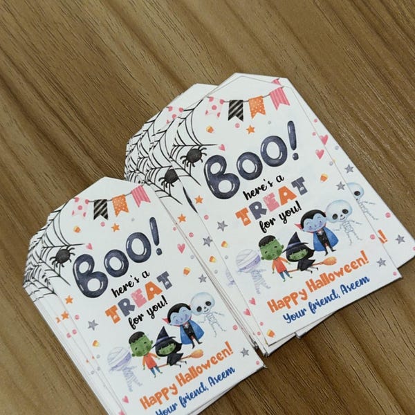 EDITABLE Halloween Favor Tags Boo Halloween Tags Halloween Trick or ...