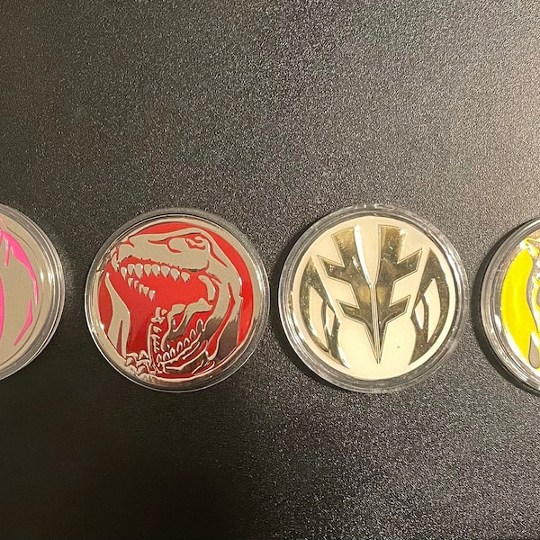 Power Rangers White Tiger Metal Coin Gift White Ranger Thunder Coin ...
