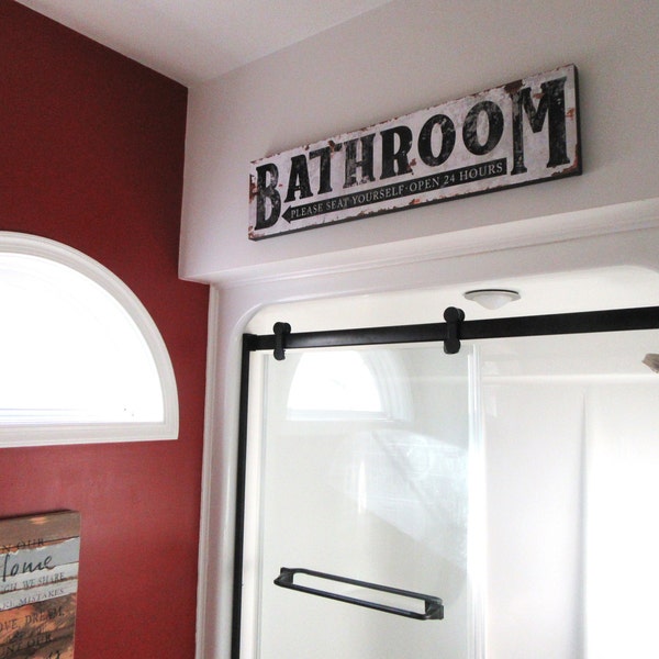 Bathroom Sign Modern Farmhouse Wall Decor Bathroom Decor Rustic ...