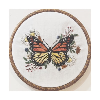 Monarch Embroidery Pattern, Hand Embroidery, Botanical Embroidery ...