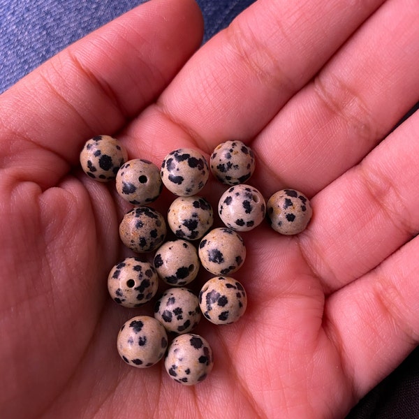 Dalmatian Jasper Beads Grade AAA Genuine Natural Gemstone Round Loose Beads 4MM 6MM 8MM 10MM ...