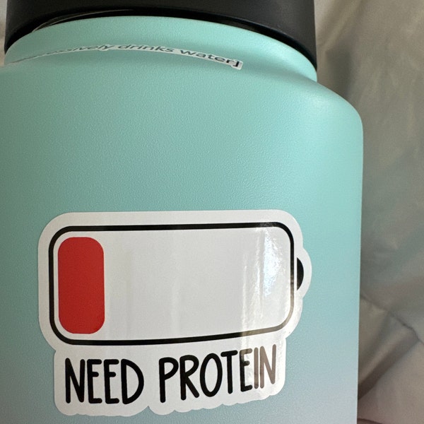 Need Protein Gym Sticker, Funny Gym Motivational Workout Laptop Decals ...