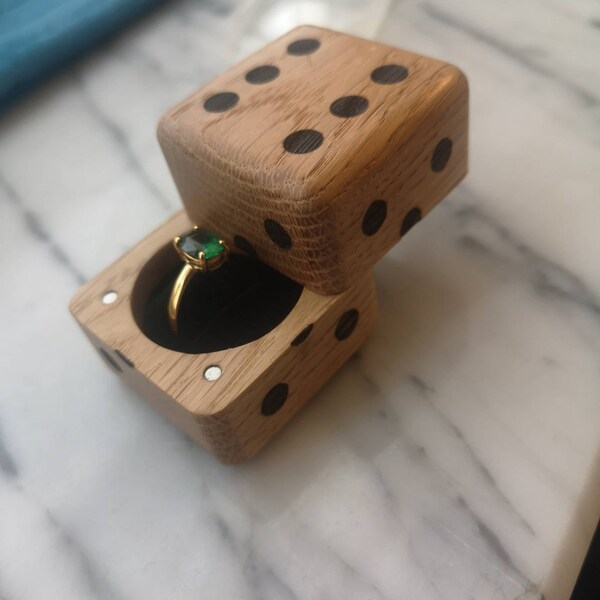 Wooden Sliding Pocket Ring Box for Angagement. Small Wood Proposal Ring ...