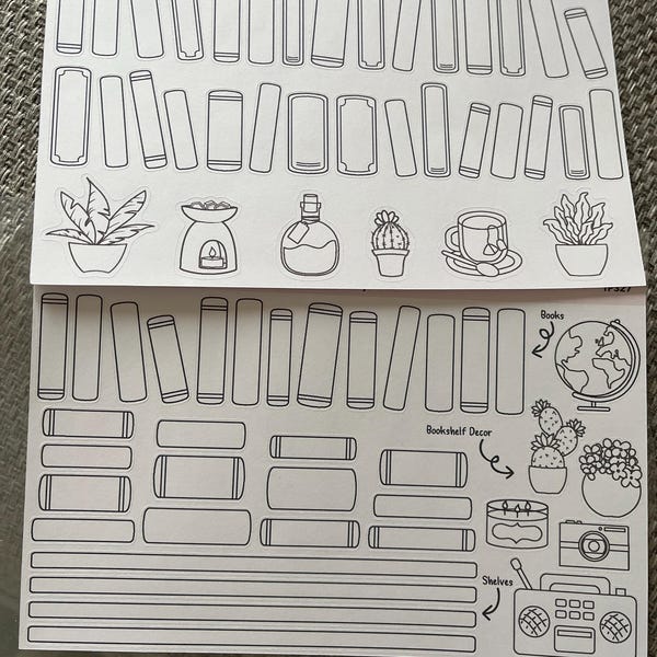 Festive Bookshelf Tracker Decorative & Functional Planning Reading Log ...