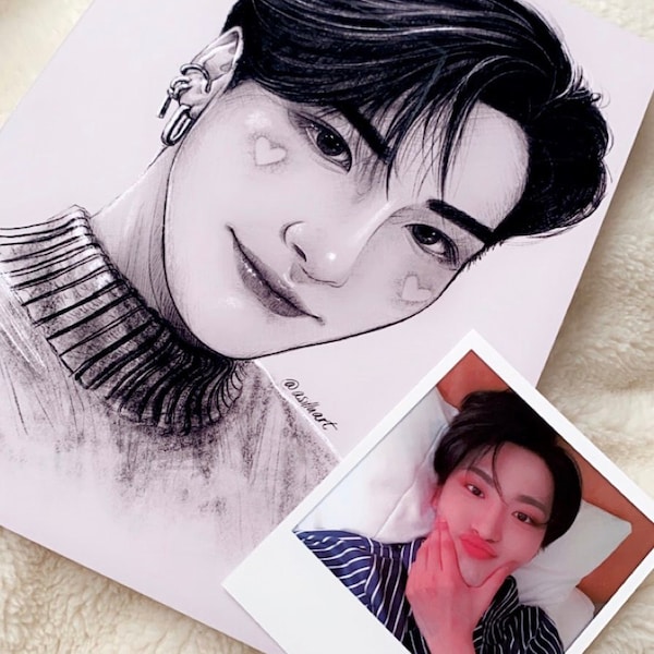 Seonghwa - ATEEZ - A5/A4 Print - 에이티즈 - Fan Art- Drawing - Etsy