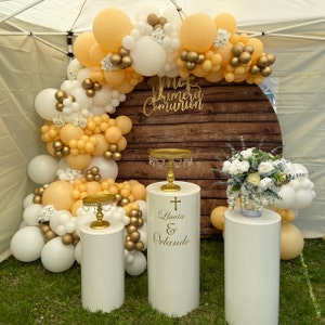 Set of 3 Pcs Plinths Gold Round Metal Plinths Wedding - Etsy