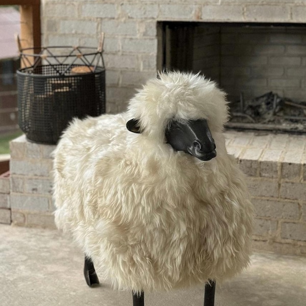 TWO Lalanne Style Couple Sheep Chairs. Luxurious and Fluffy. Life-size ...
