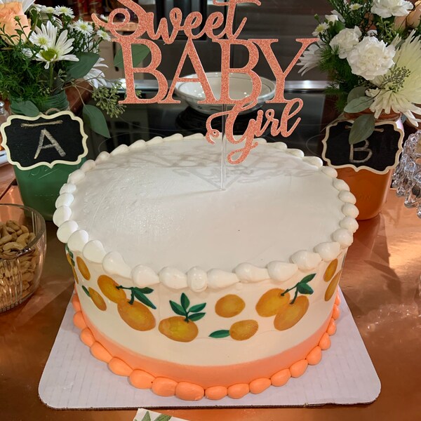 Sweet Baby Girl Glitter Cake Topper, Baby Shower Decor - Etsy