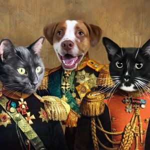 Custom Pet Portraits Royalty Cat Portrait From Photo Cat - Etsy UK