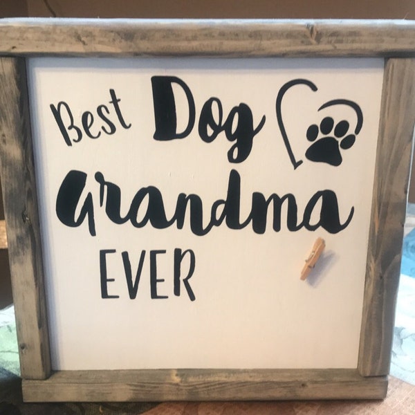 Dog Grandma Sign, Pet Lover Gift, Dog Owner Decor, Rustic Animal Decor ...
