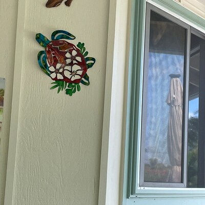 Metal Sea Turtle Wall Art Yard Art Hand Painted Metal - Etsy