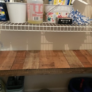 Custom Rustic Gray Wood Shelf Metal Wire Rack Cover Pantry - Etsy