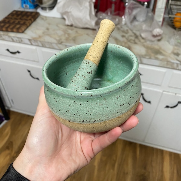Mortar and Pestle, Wheel Thrown Pottery, Pottery Mortar and Pestle, Ceramic Mortar and Pestle ...