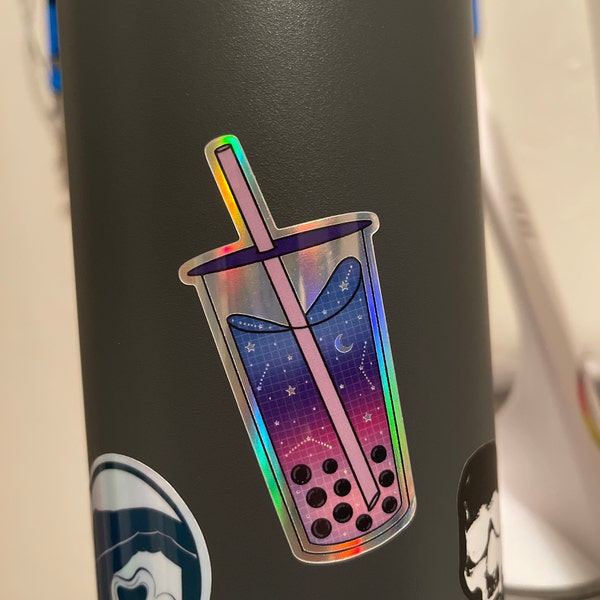 Boba Tea Sticker, Boba Sticker, Holographic Stickers, Boba Sticker Pack ...