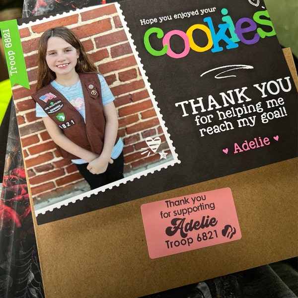 Printable Girl Scouts Thank You Card - Photo Note Card - Cookie Sales ...
