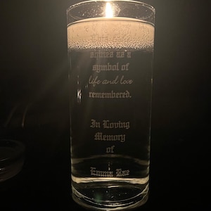 Personalized in Loving Memory Memorial Vase Floating Wedding Memorial ...