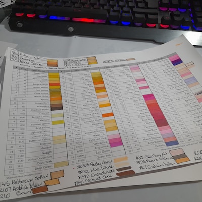 Kalour LARGE PRINT 300 Colored Pencil Set DIY Color Chart - Etsy