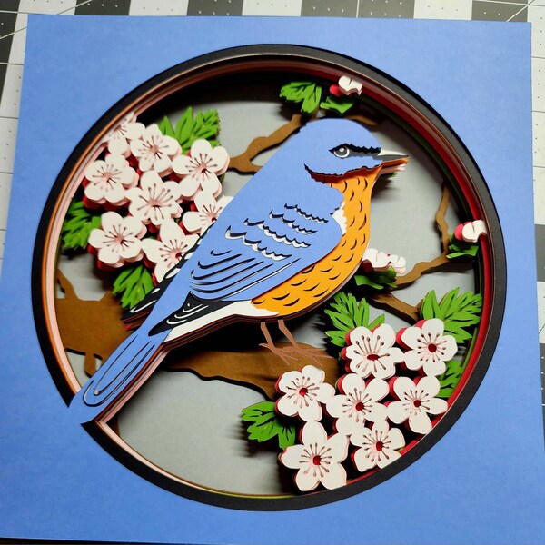 3d Bluebird Shadow Box Svg, 3d Layered Svg, 3d Svg, Svg Files for ...