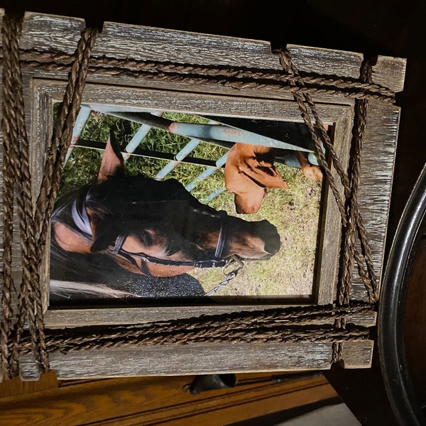 Vintage Style Rustic Looking Wood Picture Frames for Table Top or Wall ...