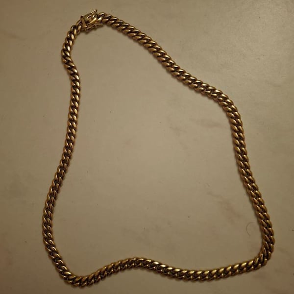 Premium 14k Gold Miami Cuban Link Necklace Chain 8mm 24 Inch Stainless ...