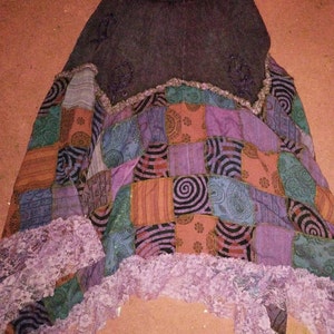 Patchwork Pixie Skirt Blue and Black - Etsy