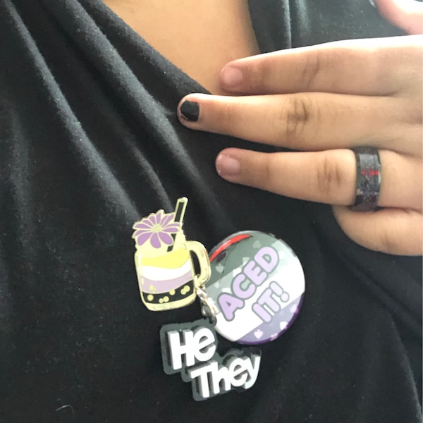 Ace Pride Buttons, 1 3/4 Inch 44mm Pin Back Buttons , Asexual Pin Badge ...