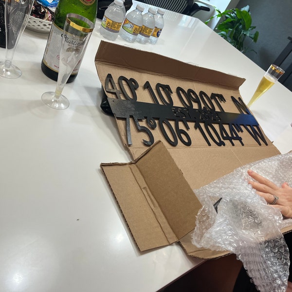 Custom Steel Coordinates Sign Established Date Gift Custom Metal Sign ...